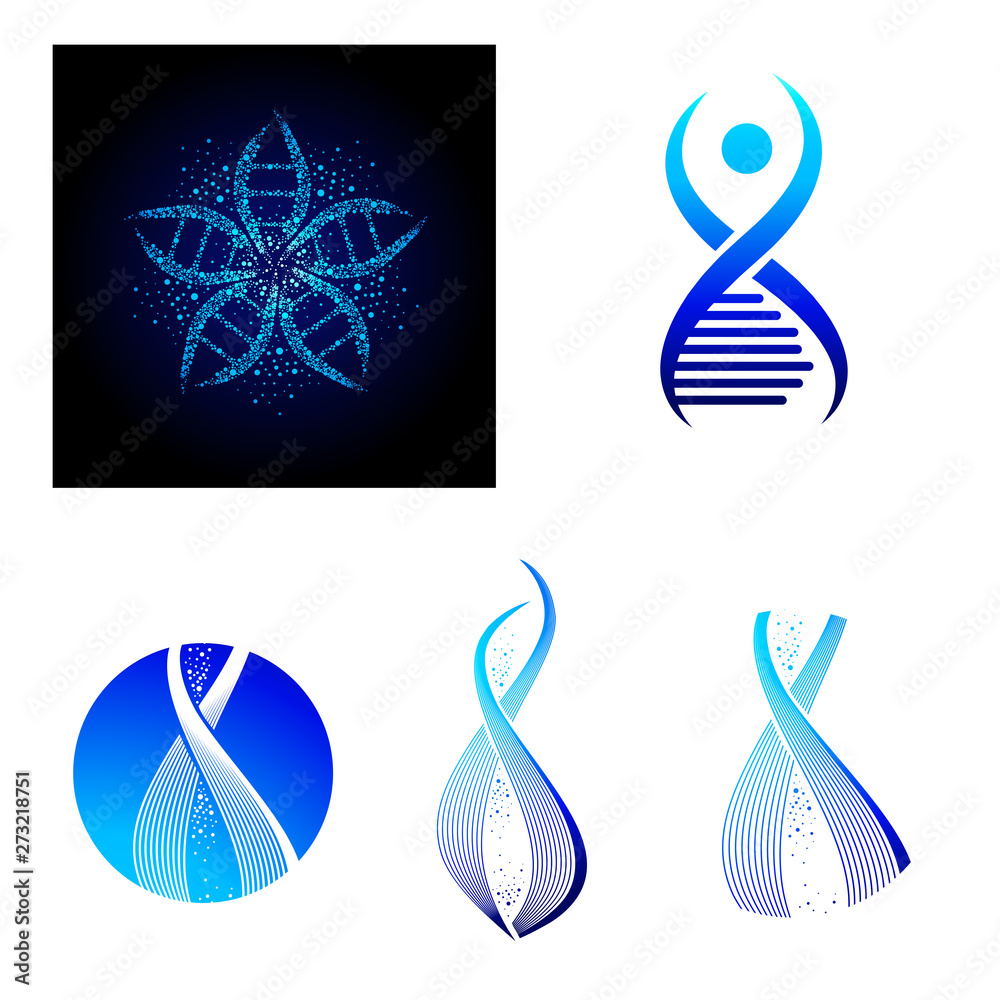 DNA logo set Stock Vector | Adobe Stock