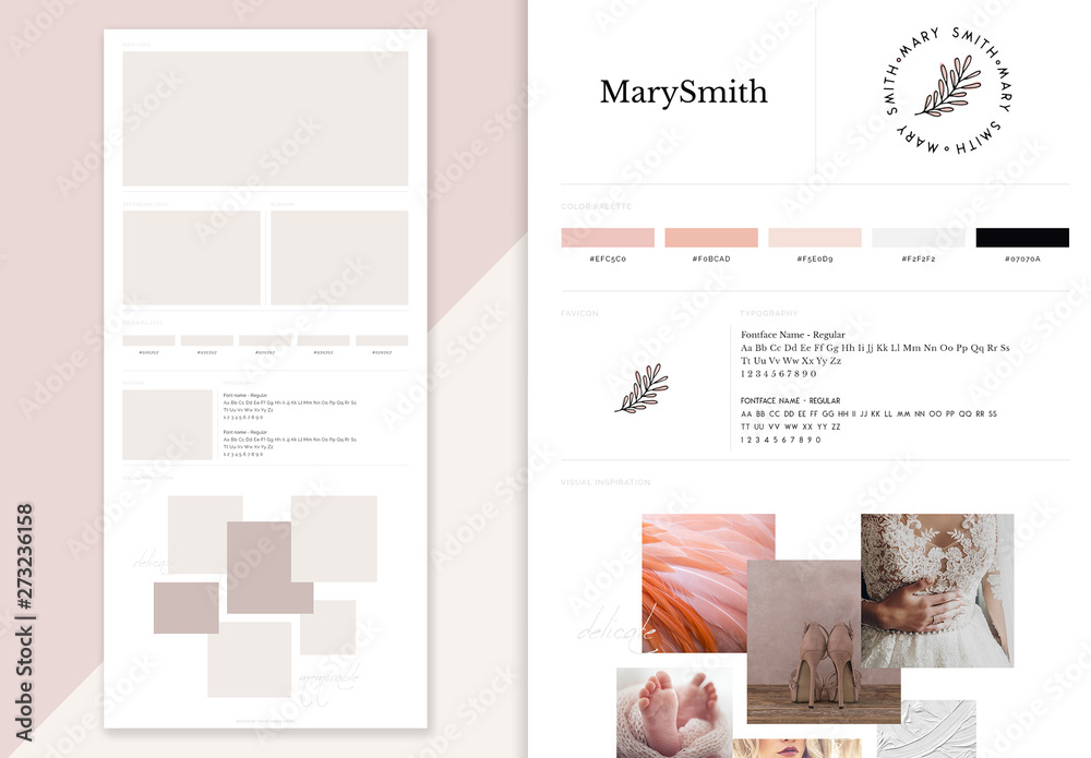 Brand Board Layout with Photo Placeholders Stock Template | Adobe Stock