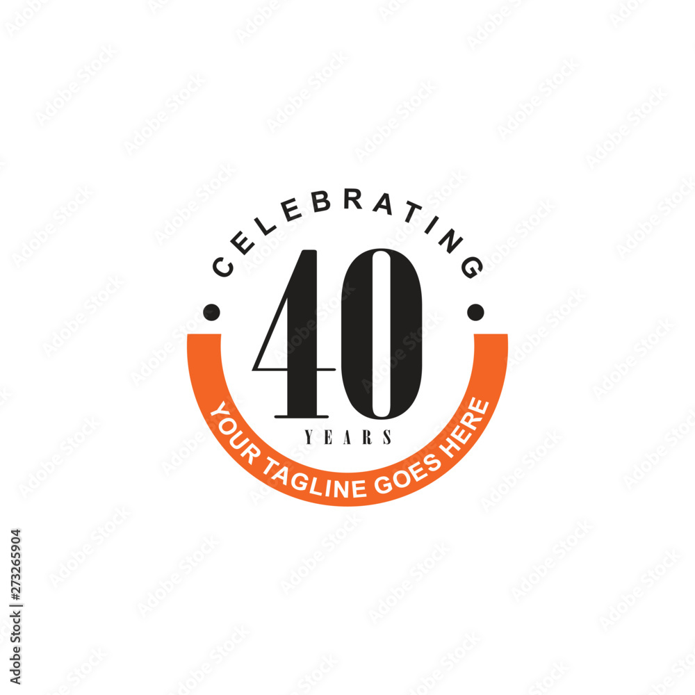 Celebrating 40th years anniversary logo design Stock Vector | Adobe Stock