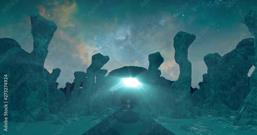 Flying On The Mountain In Sci-fi Stone is motion footage for sci fi ...