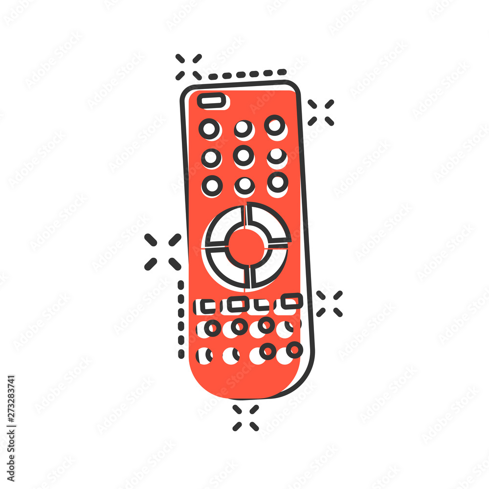 Remote control icon in comic style. Infrared controller vector cartoon ...
