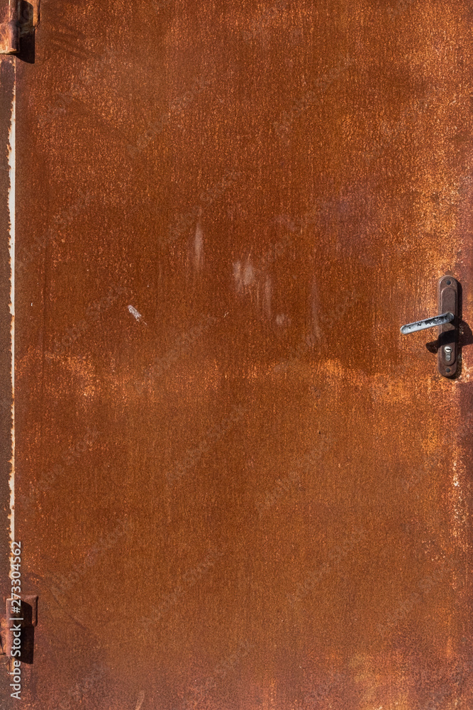 Background old iron rusty door. Street door with red rust. Texture of ...