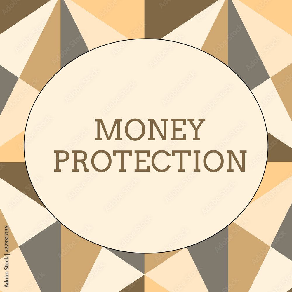 Handwriting text writing Money Protection. Conceptual photo protects ...