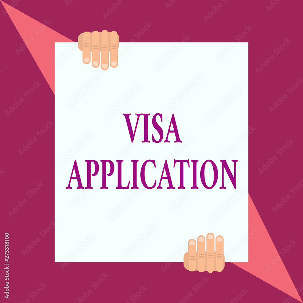 Conceptual hand writing showing Visa Application. Concept meaning Form ...