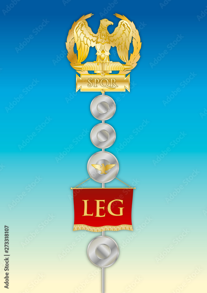 Military ensign of Roman legion, symbol of the Roman Empire, vector ...