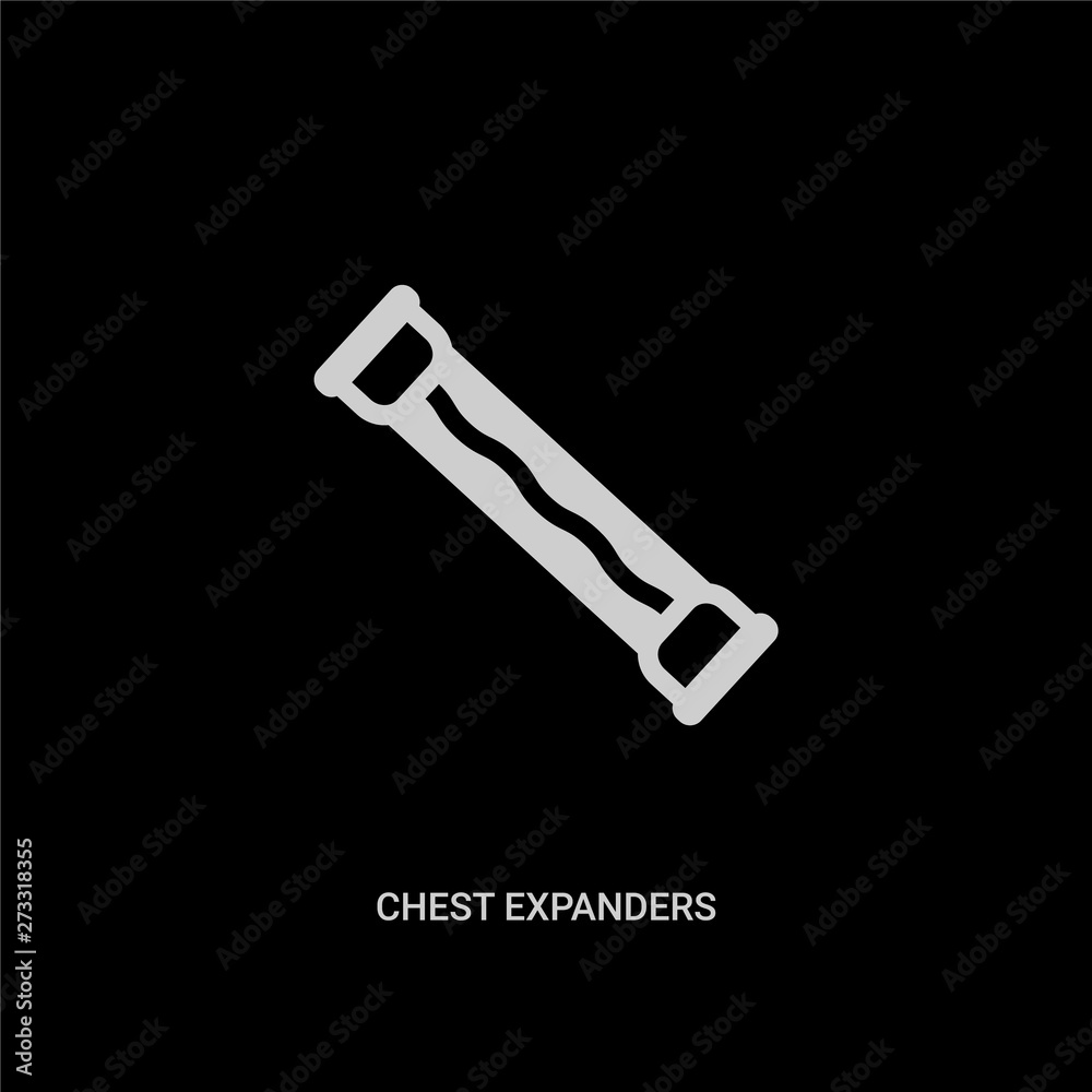 white chest expanders vector icon on black background. modern flat ...