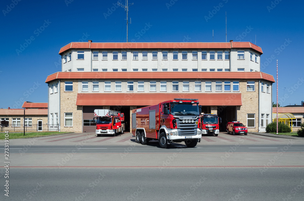 FIRE DEPARTMENT - A heavy rescue vehicle leaves the fire station for ...