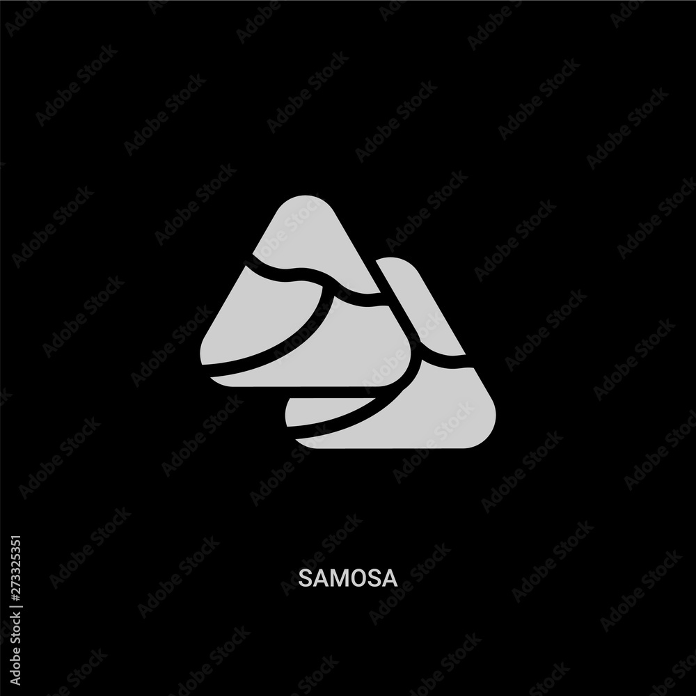 white samosa vector icon on black background. modern flat samosa from ...