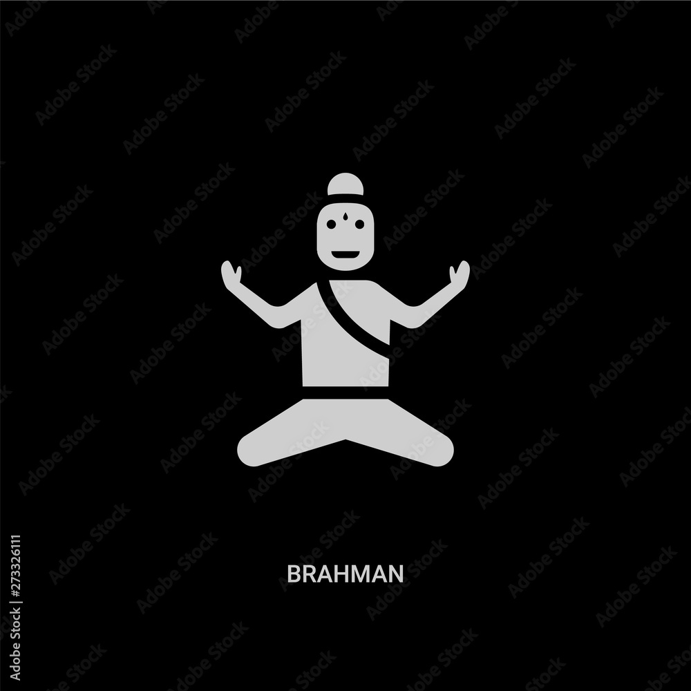 white brahman vector icon on black background. modern flat brahman from ...