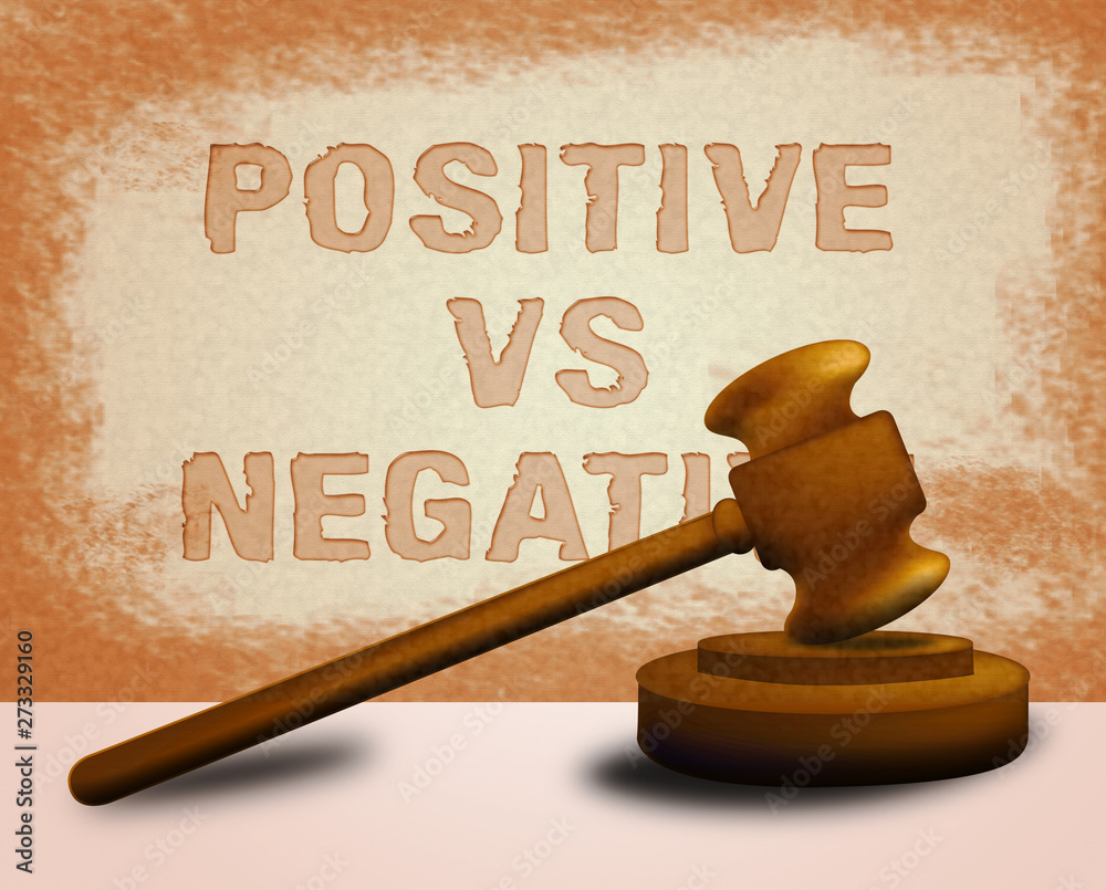 Positive Vs Negative Icon Depicting Reflective State Of Mind - 3d ...