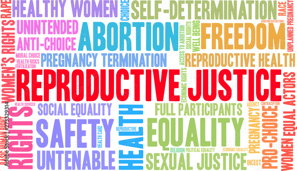 Reproductive Justice Word Cloud on a white background. Stock Vector ...