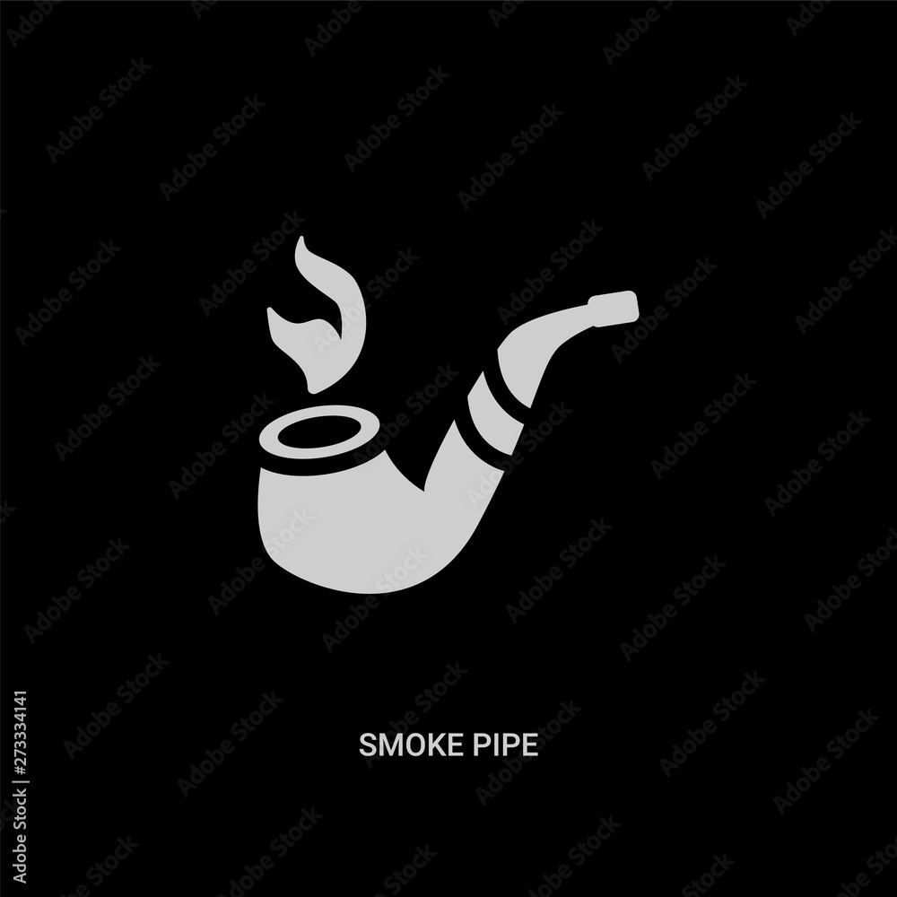white smoke pipe vector icon on black background. modern flat smoke ...