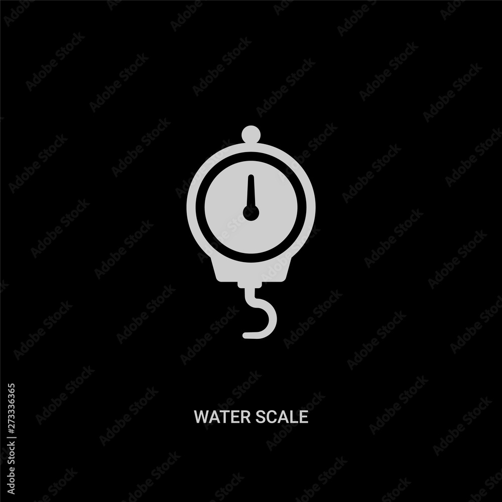 white water scale vector icon on black background. modern flat water ...