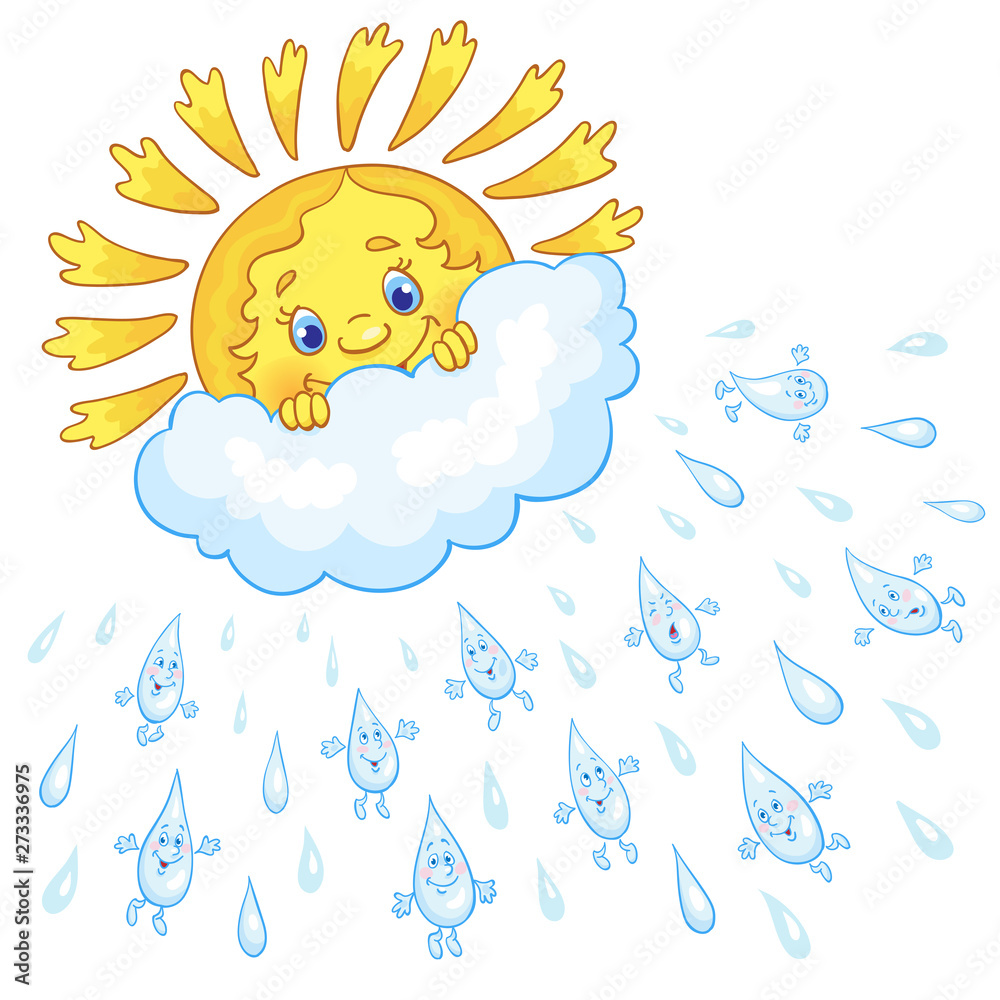 Cartoon Raindrops Background