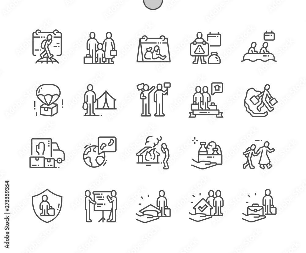 World Refugee Day Well-crafted Pixel Perfect Vector Thin Line Icons 30 ...