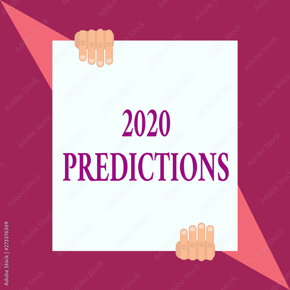 Conceptual hand writing showing 2020 Predictions. Concept meaning list ...