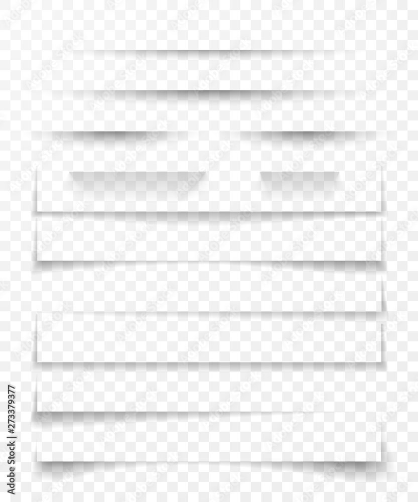 Transparent realistic paper shadow effect set. Web banner. Shade for ...