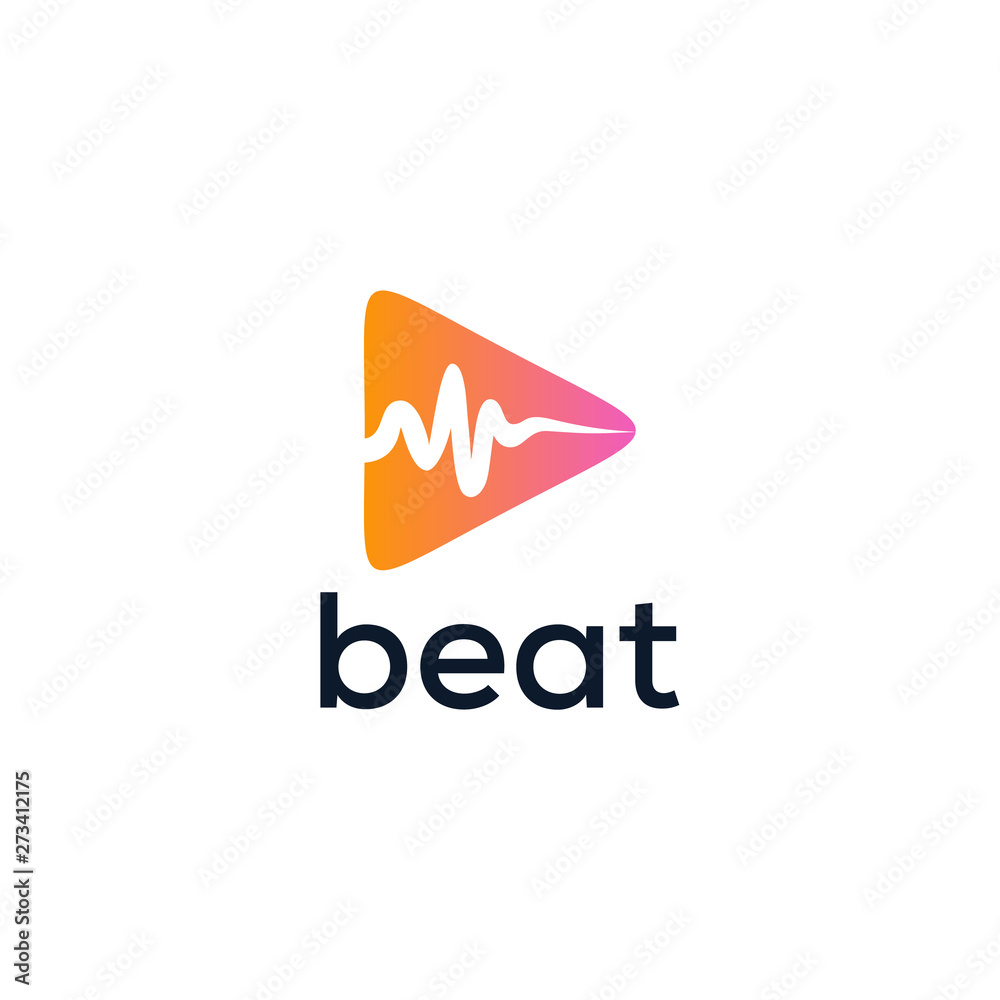 electro music beat vector logo design Stock Vector | Adobe Stock