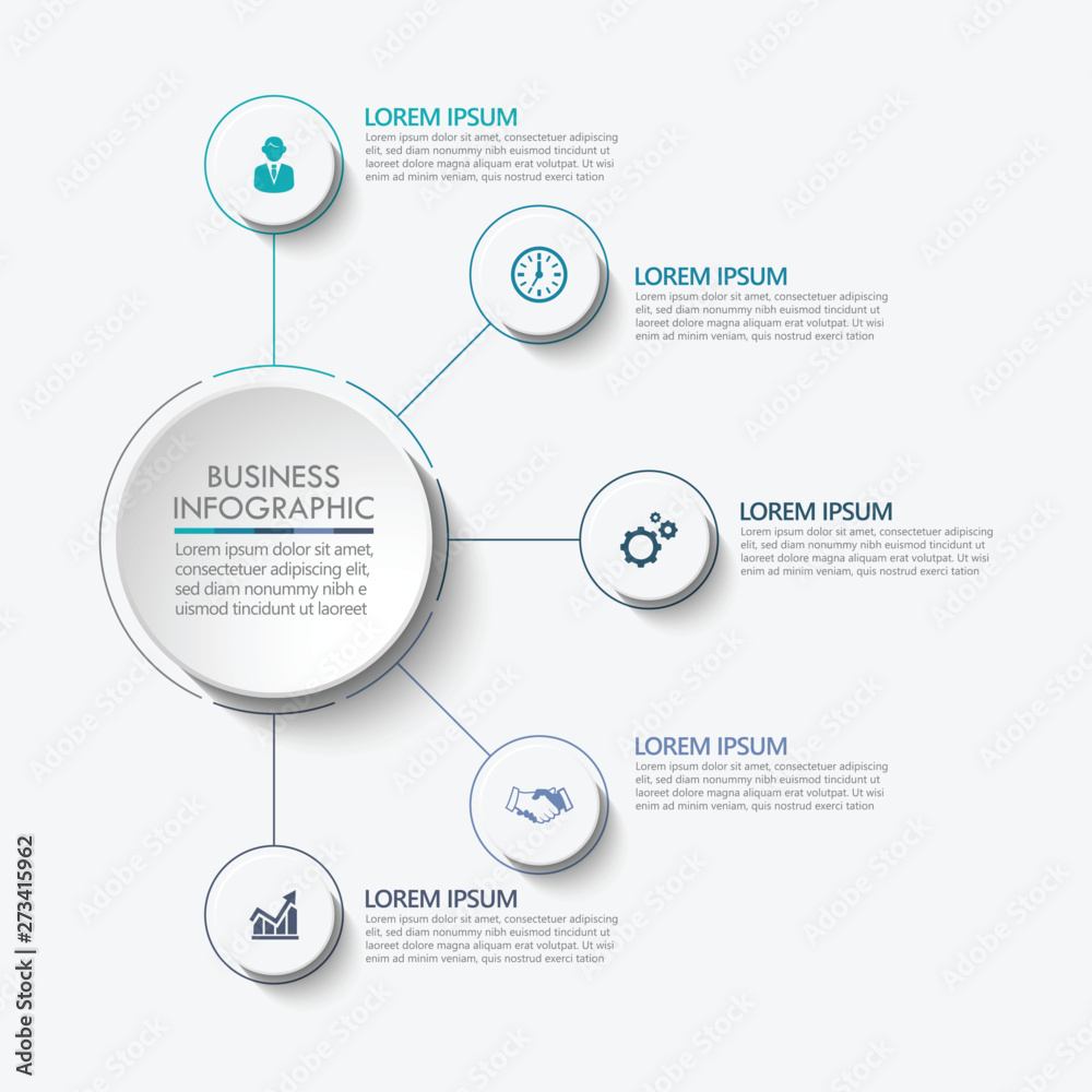 Obraz Business circle. timeline infographic icons designed for abstract ...