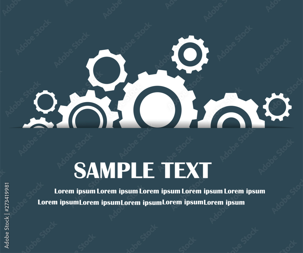 Vector illustration of gears with on the blue background template. Gear ...