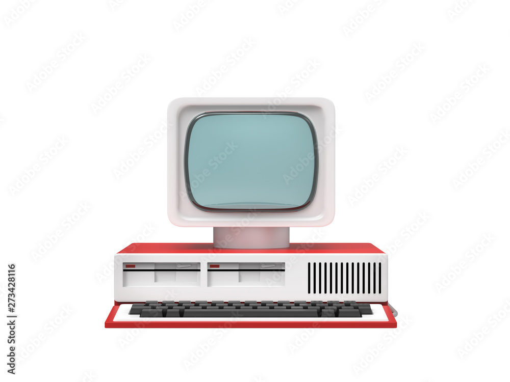 old personal computer front Stock Illustration | Adobe Stock