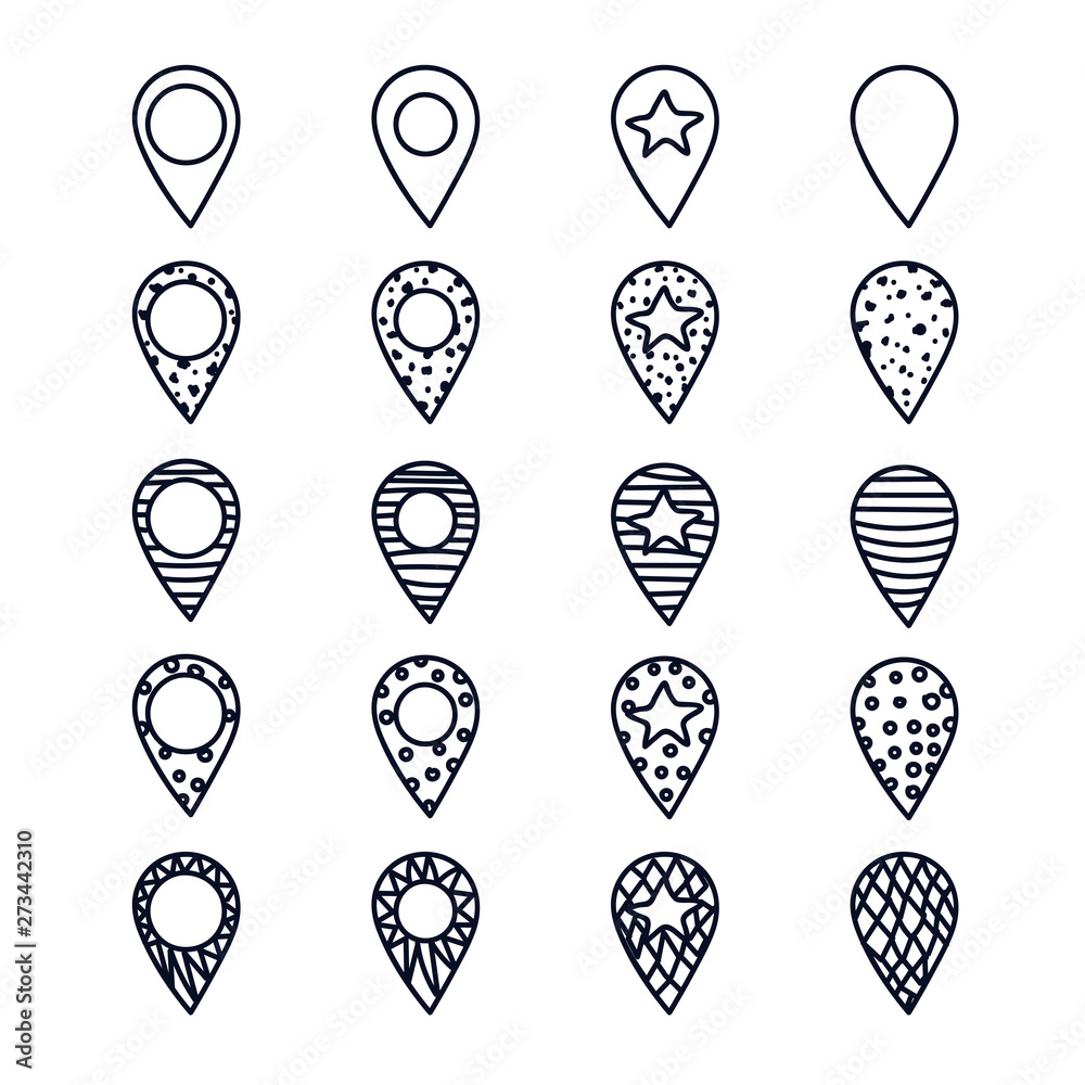 Cartoon picture of map marker pointer, GPS location symbol. Vector ...