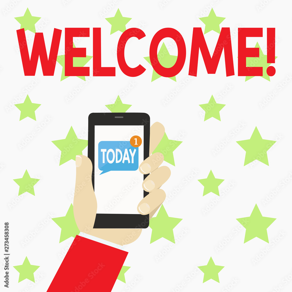 Handwriting text writing Welcome. Conceptual photo Warm salutation ...