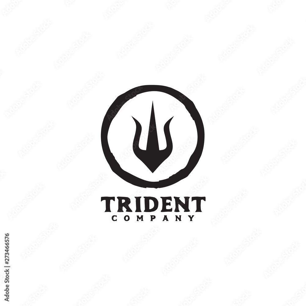 Trident company logo design vector template Stock Vector | Adobe Stock