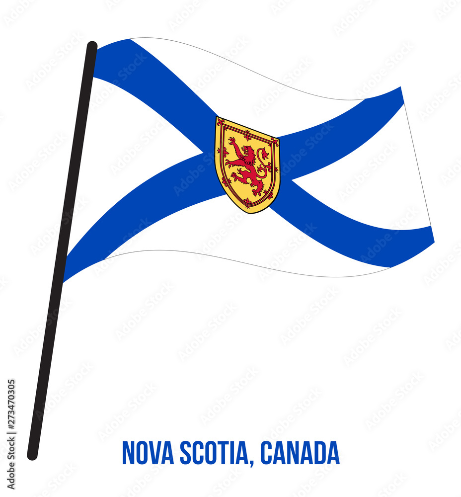 Nova Scotia Flag Waving Vector Illustration on White Background ...