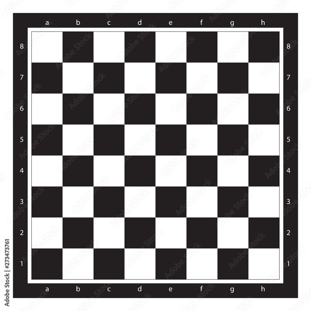 Chess Board Top View With Algebraic Notation Vector Illustration ...