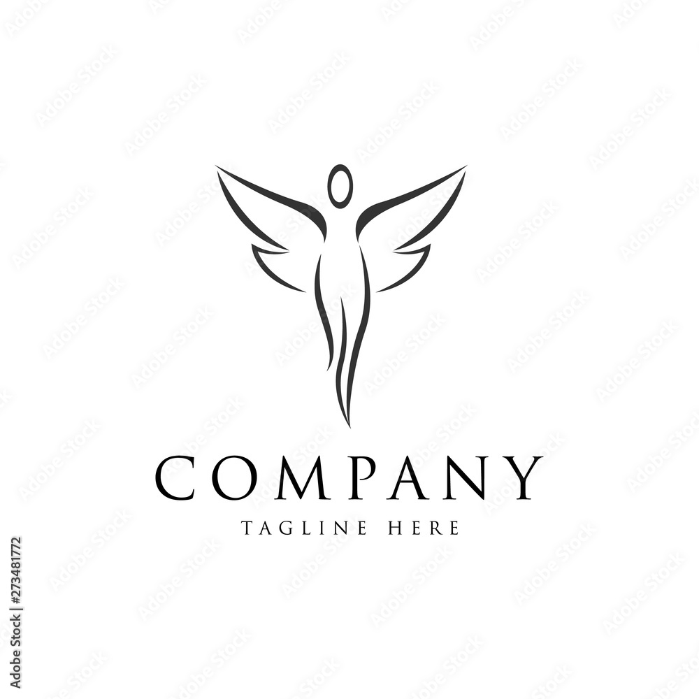 Women with wings for fitness vector logo Stock Vector | Adobe Stock