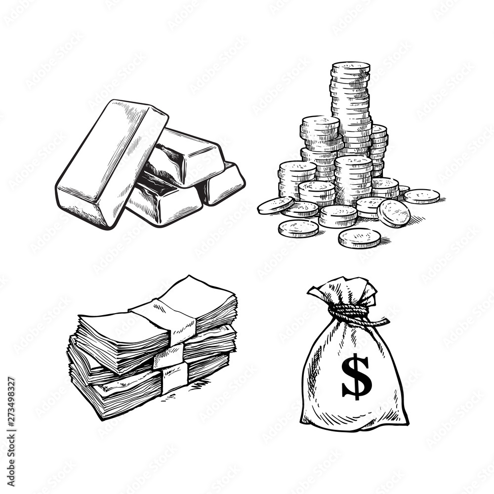 Money Stack Drawing