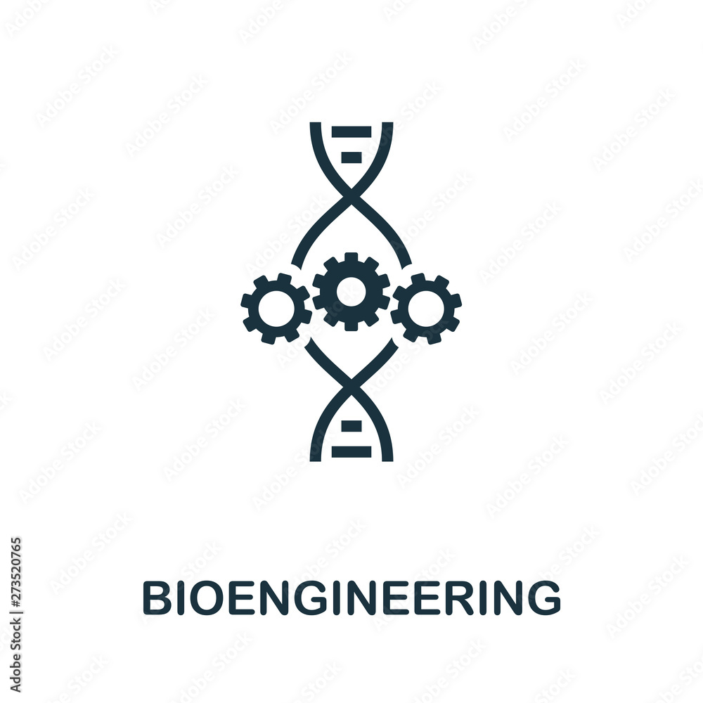 Bioengineering vector icon symbol. Creative sign from biotechnology ...