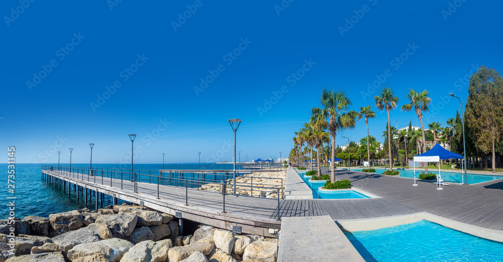 Limassol. Republic of Cyprus sea embankment panorama, Molos Limassol ...