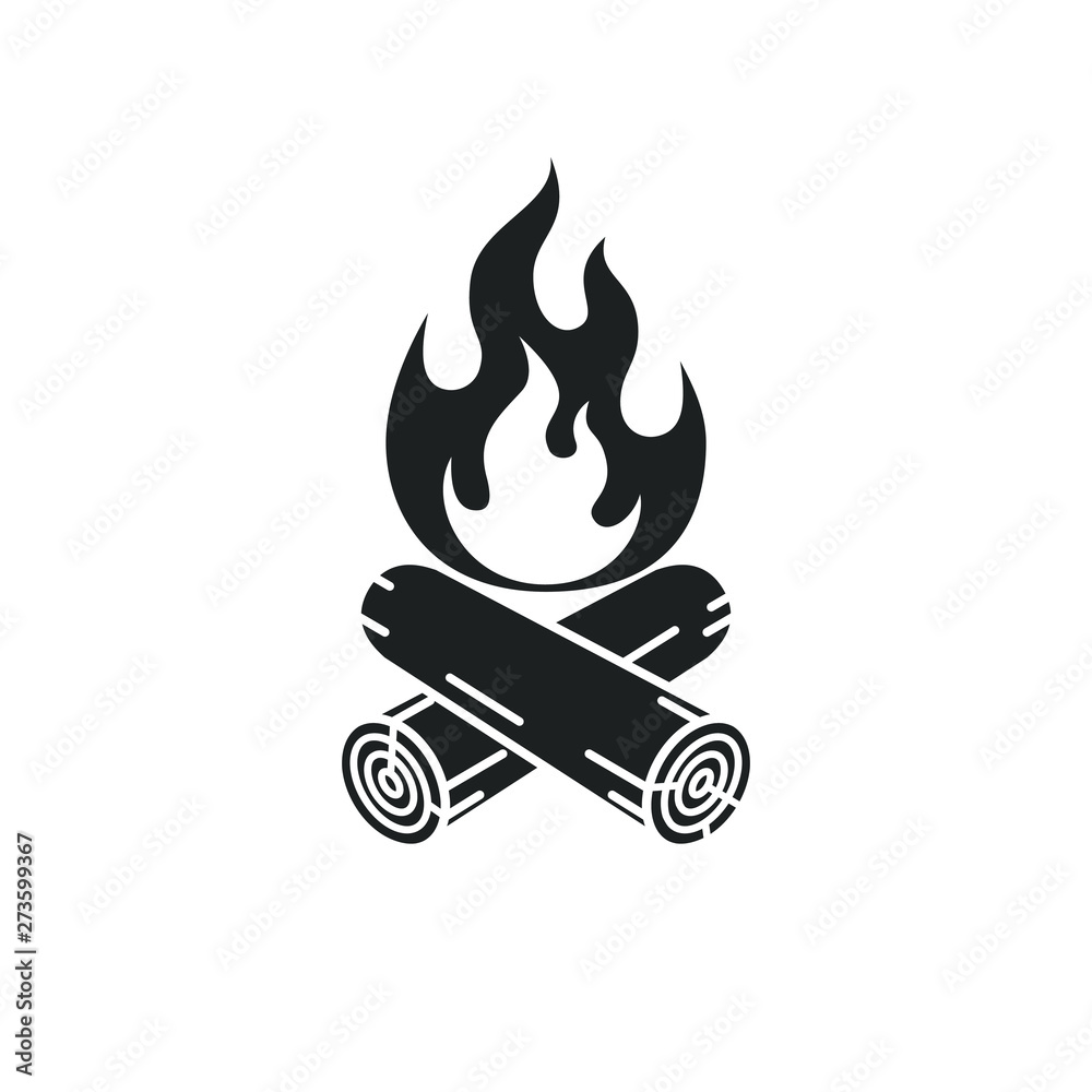 Campfire graphic icon. Campfire sign isolated on white background ...