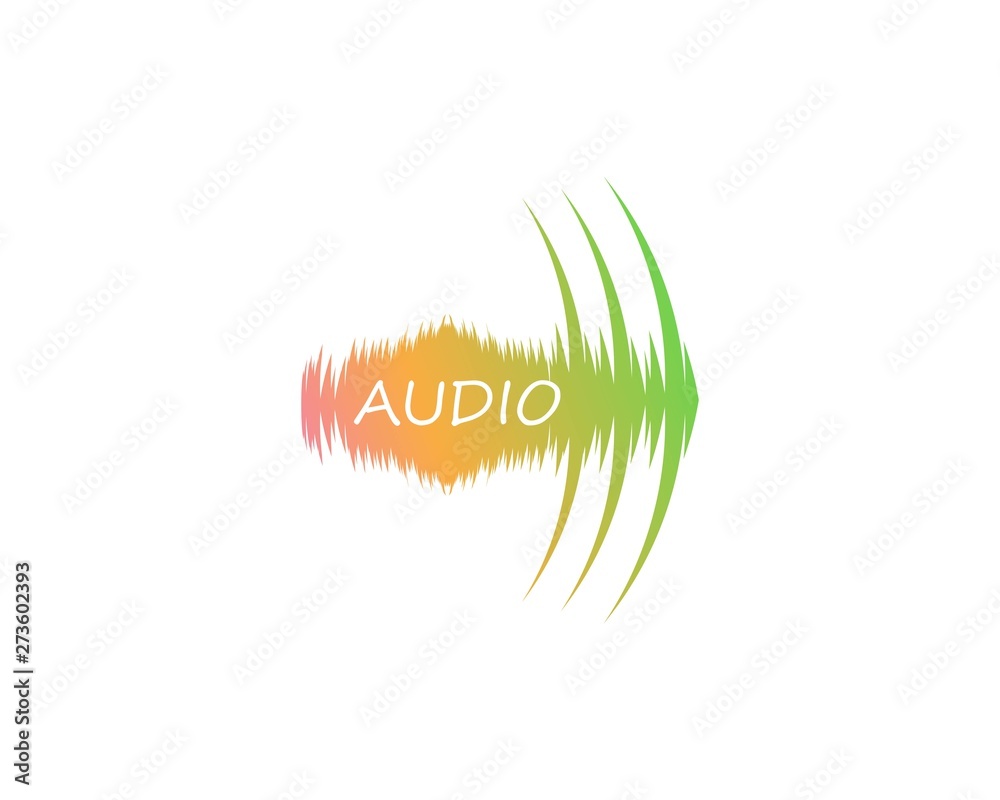 Audio sound wave logo template design vector Stock Vector | Adobe Stock