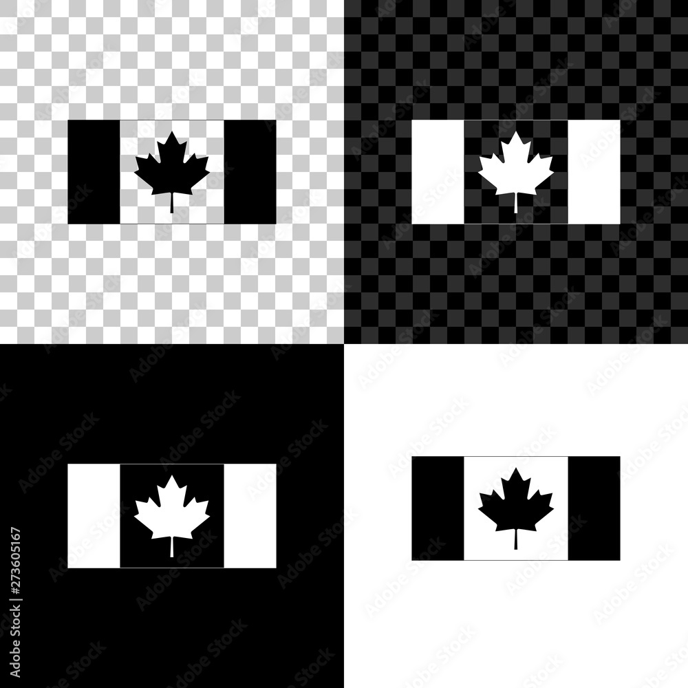 Canada flag icon isolated on black, white and transparent background ...