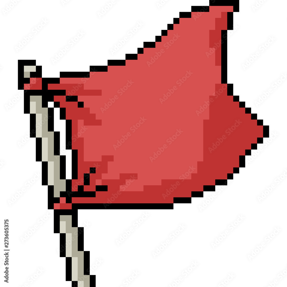 vector pixel art red flag Stock Vector | Adobe Stock