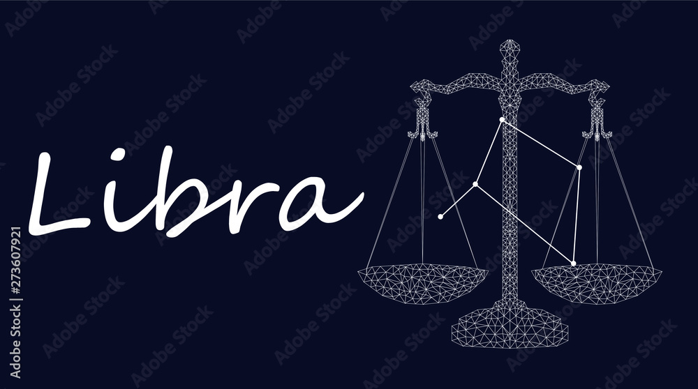 Libra Zodiac sign constellation vector. Horoscope sign constellation ...