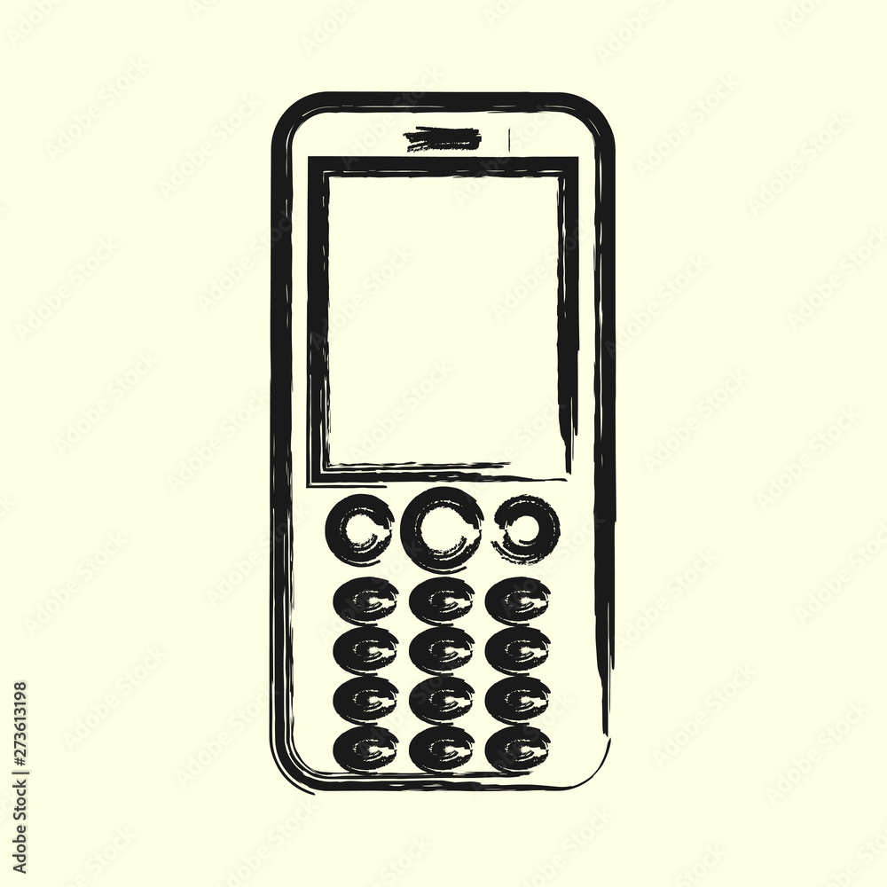Smartphone line art icon, outline style vector illustration, simple ...