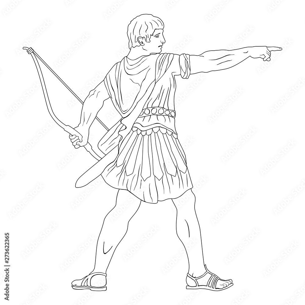 Ancient Roman Bow And Arrow