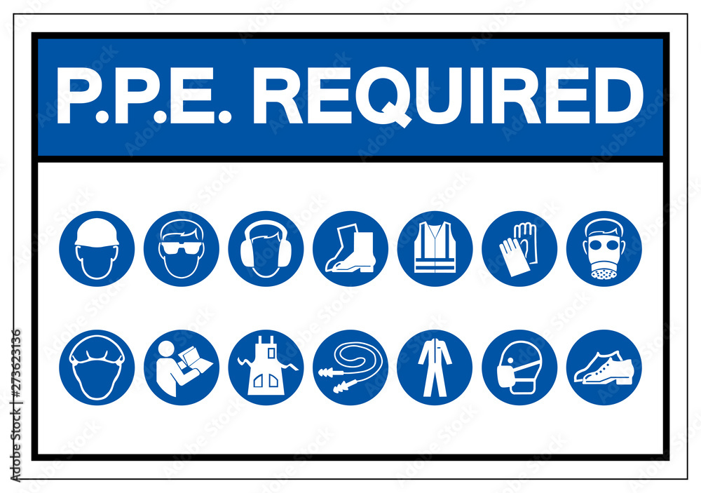 PPE Required Symbol Sign Vector Illustration Isolate On White ppe-required-symbol-sign-vector-illustration-isolate-on-white