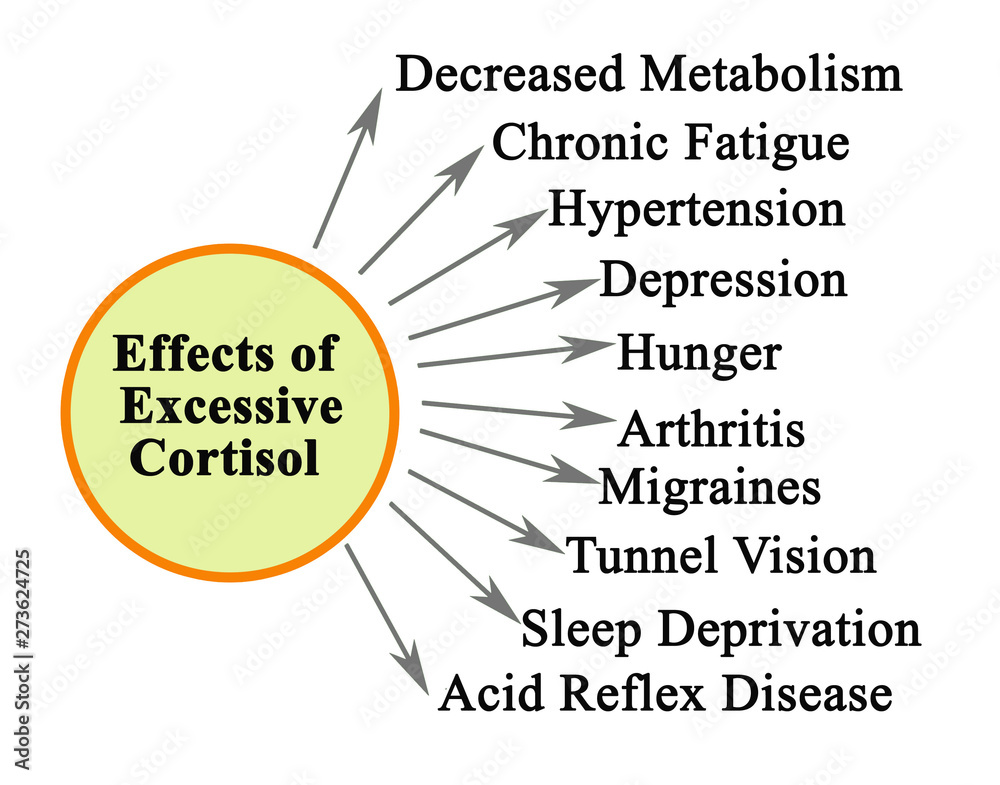Ten Effects of Excessive Cortisol Stock Illustration | Adobe Stock