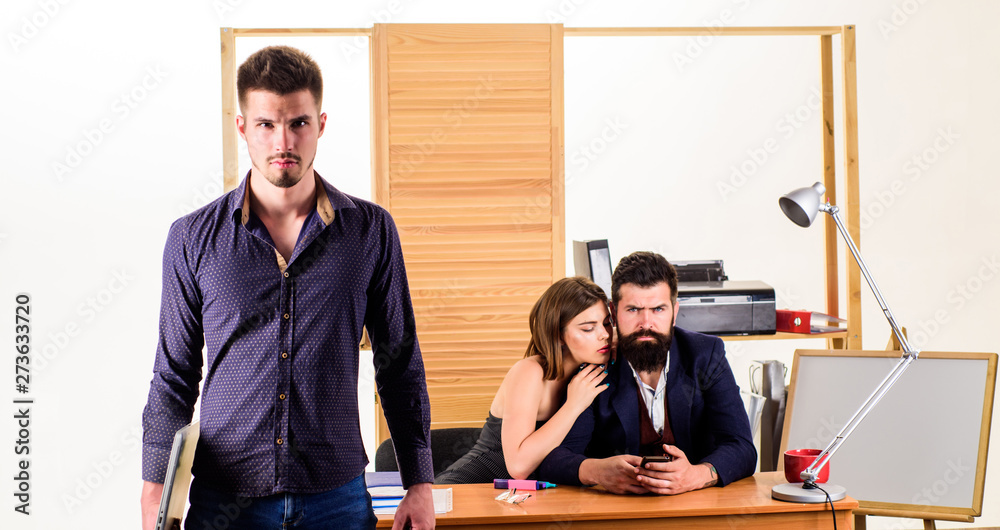 Office collective concept. Sexual attraction. Stimulate sexual desire ...