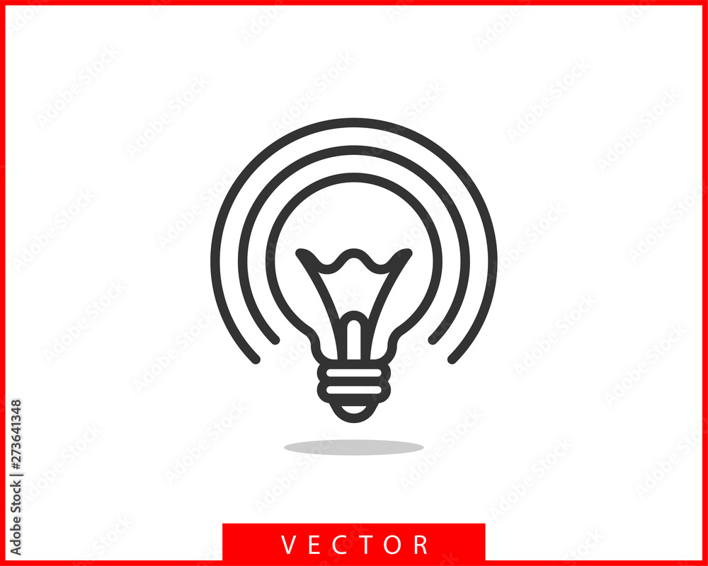 Light bulb icon vector. Llightbulb idea logo concept. Lamp electricity ...