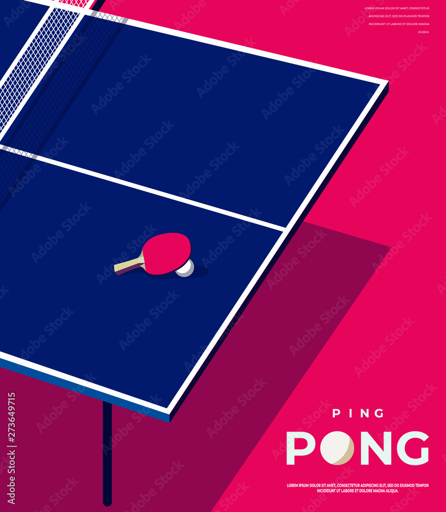 Ping pong Poster Template. Table and rackets for ping-pong. Vector ...
