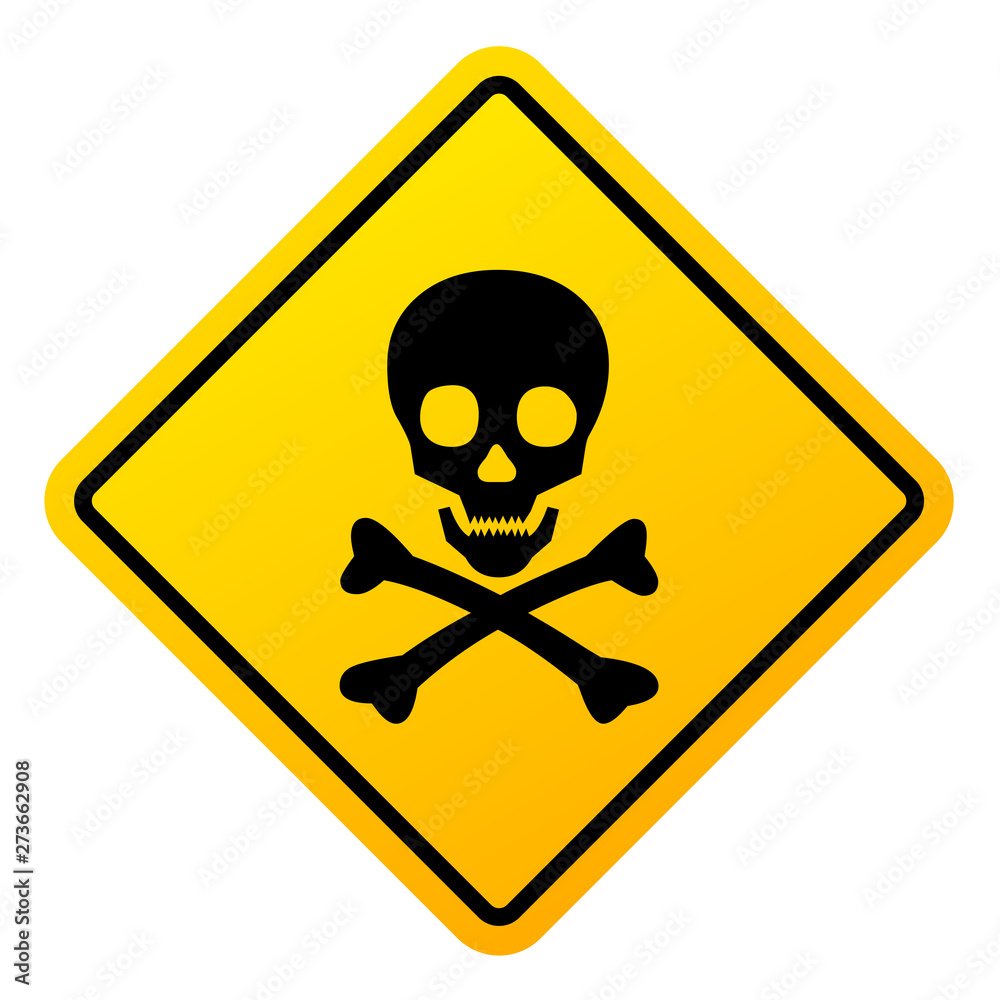 Abstract danger sign with skull illustration Stock Vector | Adobe Stock