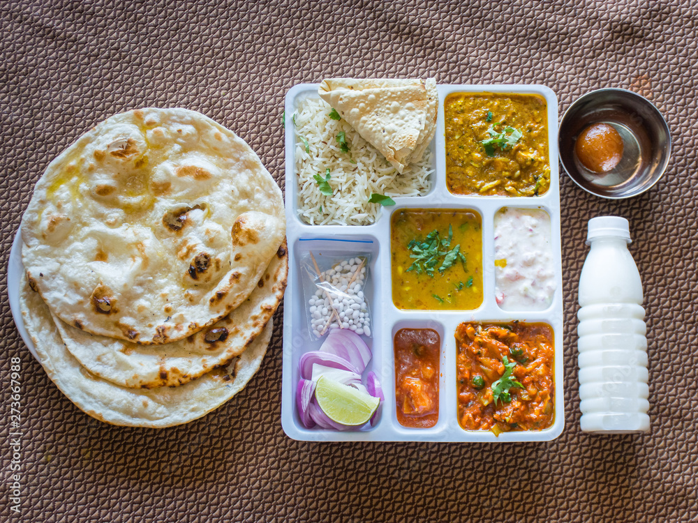 Indian Punjabi Fix Lunch Thaali Stock Photo | Adobe Stock
