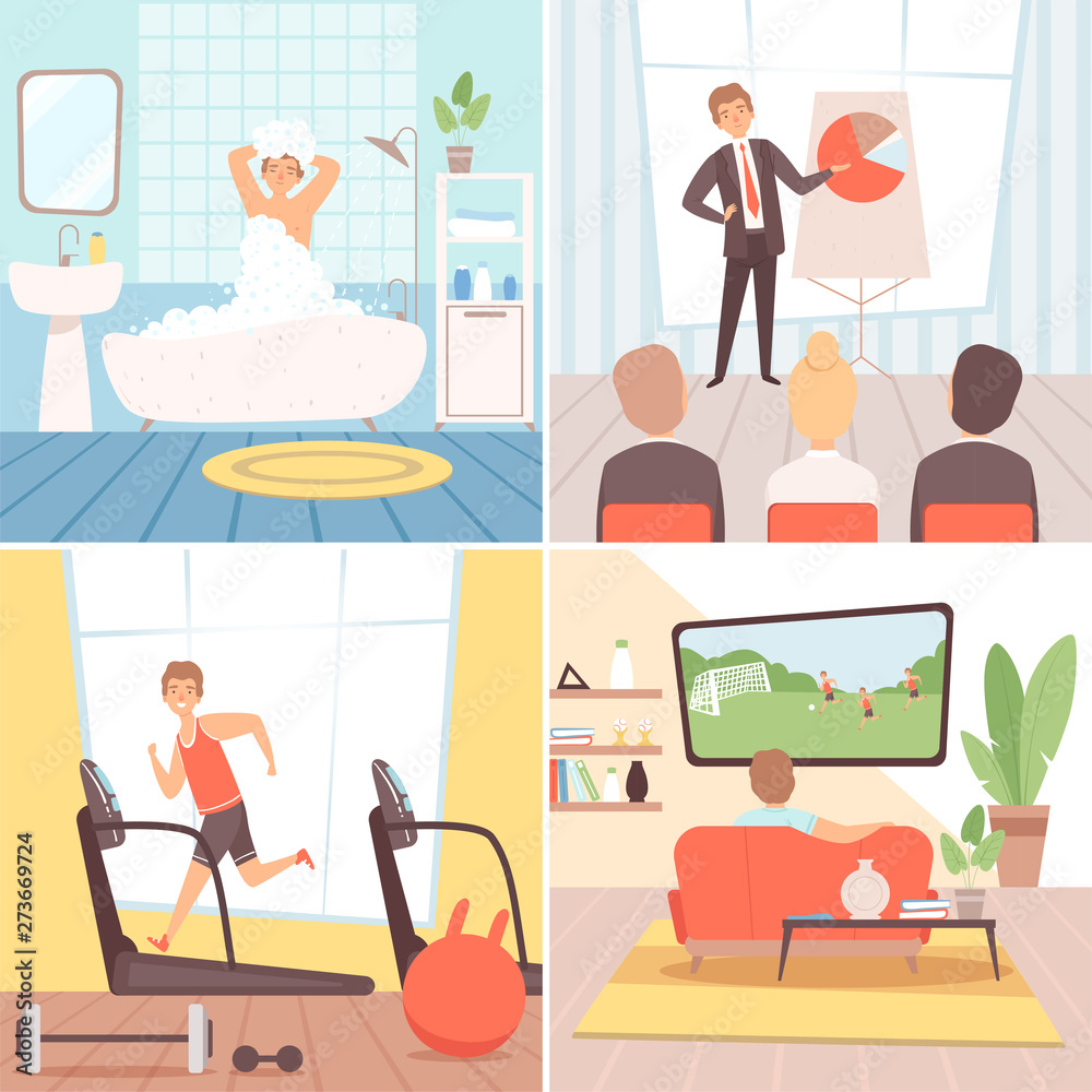 Daily Routine Background Busy Businessman Everyday Lifestyle Morning Daily Routine Background Busy Businessman Everyday Lifestyle Morning
