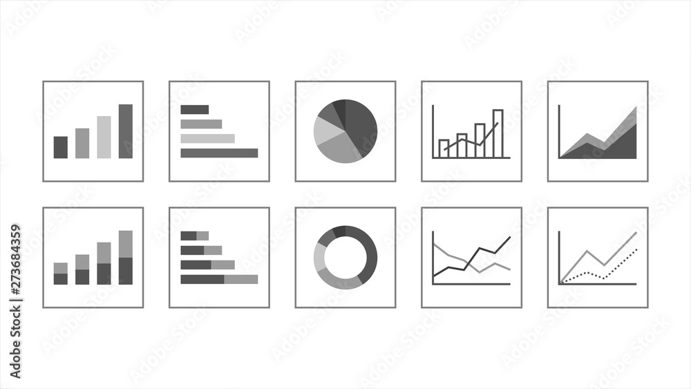 グラフアイコン表白黒チャートイラスト素材 Stock ベクター Adobe Stock